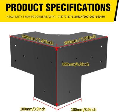China Heavy Alloy Steel Pergola Kit with 3-Way Brackets for 4