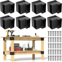 China DIY Workbench & Shelf Bracket Kit – 8PCS Heavy Duty Steel 3-Way Corners for sale