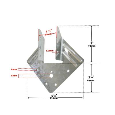 China Black Powder Coated Hurricane Ties and Rafter Brackets for 2x4, 2x6 Truss Framing for sale