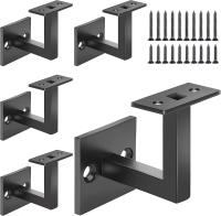 China Stainless Steel 304 Fixed Handrail Bracket with Matte Black Powder Coating and Customizable Dimensions for Stair Railing Support for sale