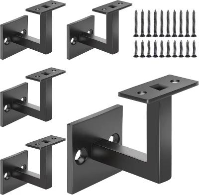 China Stainless Steel 304 Fixed Handrail Bracket with Matte Black Powder Coating and Customizable Dimensions for Stair Railing Support for sale