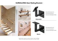 China Adjustable Multi-Angles 304 Stainless Steel Matte Black Powder Coated Handrail Bracket for Wood to Metal Connections for sale