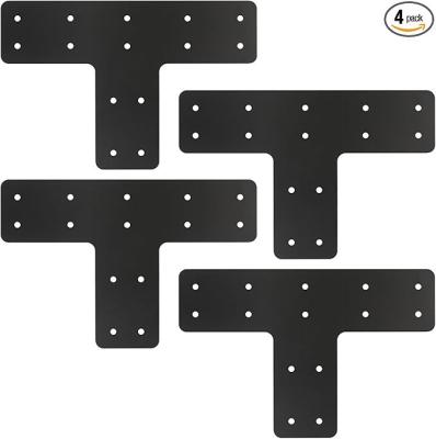 China Durable Steel Material T Post Timber Bracket with Black Powder-Coated Finish for Versatile Connectivity for sale