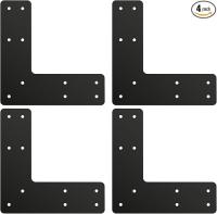 China Black Alloy Steel L Shape Connector 10x10 Inch Powder Coated Post to Beam Bracket for Corner Mount for sale