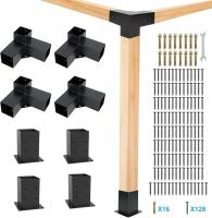 China Heavy Duty Heavy Duty 4x4 Pergola Bracket Kit – 3-Way Slanted Outdoor Pergola Connector4x4 Pergola Bracket Kit – 3-Way Slanted Outdoor Pergola Connector for sale