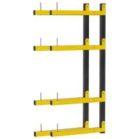 China Steel Vertical Wall Mount 8 Level 32 Inch Wood Storage Rack for Garage Storage Organization for sale