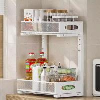China Heavy Duty Metal Pull Out Cabinet Organizer with Adjustable Height and Full Extension Slides for Under Sink Storage for sale