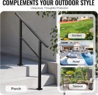 China Heavy Duty Outdoor Stair Railing, Steel Handrail Kit for Concrete, Porch & Deck Steps for sale