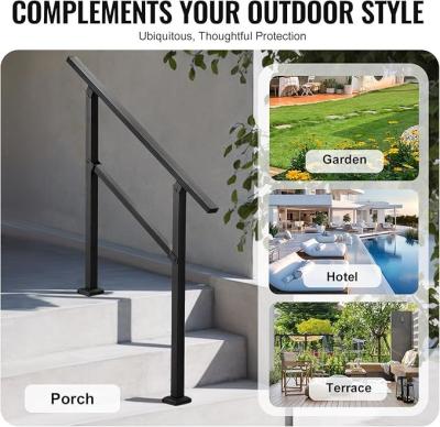 China Heavy Duty Outdoor Stair Railing, Steel Handrail Kit for Concrete, Porch & Deck Steps for sale