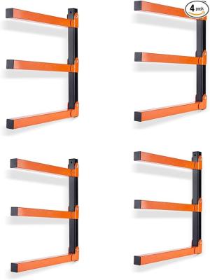 China wall Wall Mount Wood Organizer and Lumber Storage Metal Rack with 3-Level - Indoor & Outdoor Use for sale