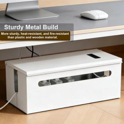 China Cable Clips Hider Box  Home Office Steel Floor Outlet Hiders Desk Cord Organizer Cover TV Wires Wire Storager for sale
