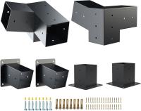 China 15°Slanted Roof Outdoor Pergola Bracket Kit 4-Way Steel Brackets for Log Cabin Pavilion Gazebo Wall Mount Extension for sale