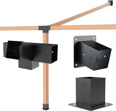 China Roof Outdoor Pergola Bracket Kit 4-Way Brackets for Log Cabin Pavilion Gazebo Wall Mount Extension 4