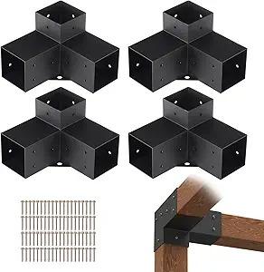 China 4x4 Roof Mounting Pergola Bracket Kit Easily Assembled Steel Iron for Shading Facilities for Arbours Pavilion Attached to Eaves for sale