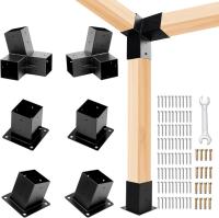 China 4x4 Roof Mounting Pergola Bracket Kit Easily Assembled Steel Iron for Shading Facilities for Arbours Pavilion Attached to Eaves for sale