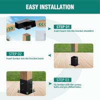 China 4x4 Roof Mounting Pergola Bracket Kit Easily Assembled Steel Iron for Shading Facilities for Arbours Pavilion Attached to Eaves for sale