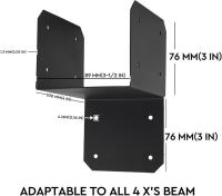 China Black Post Joist Anchor Connector Carbon Steel, Fit All 4x4, 4x6, 4x8, Joist Truss Beam Stabilization Linking Brackets for sale