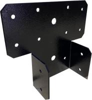 China 4Set(8pcs) Black T-Shaped Post to Beam Connector Roof Tie Bracket, Adjustable Cap , Steel Truss Header Hanger Support for Carports, Pavilions, Terraces (4X4) for sale