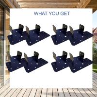 China 4Set(8pcs) Black T-Shaped Post to Beam Connector Roof Tie Bracket, Adjustable Cap , Steel Truss Header Hanger Support for Carports, Pavilions, Terraces (4X4) for sale