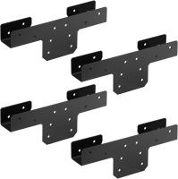 China 4 Pcs Black Rigid Tie Flat Connector for 2X Joist Beam to 2x4 Post Connect,13 Gauge,Powder Coating for sale