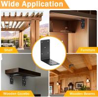 China L Brackets Heavy Duty, Galvanized Corner Brace for Wood, 90 Degree Angle Bracket for Floating Shelves, Wood Beams for sale