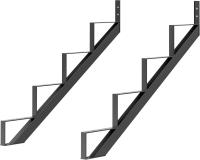China Steel Stair Riser 4 Step Stair Stringer for Deck Height 34.7 in Metal Stair Step Riser for Outdoor Steps Stairs for sale