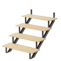 China Steel Stair Riser 3 Step Steel Stair Stringer for Deck Height 23.6 inches Metal Stair Step Riser for Outside Stairs for sale