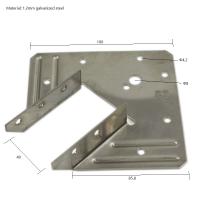 China DX51D-Z275 Galvanized Steel Hurricane Clip 1.2mm Thickness Roof Hurricane Bracket 135*135*40mm Wind Resistant Roof Clamp for sale
