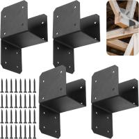 China Carbon Steel 4x4 Post Cap Tie Bracket with Black Powder Coating for Wood Deck Support for sale