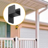 China Carbon Steel 4x4 Post Cap Tie Bracket with Black Powder Coating for Wood Deck Support for sale