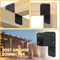 China Carbon Steel 4x4 Post Cap Tie Bracket with Black Powder Coating for Wood Deck Support for sale