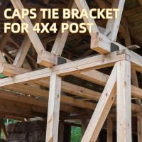 China Carbon Steel 4x4 Post Cap Tie Bracket with Black Powder Coating for Wood Deck Support for sale