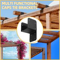 China Carbon Steel 4x4 Post Cap Tie Bracket with Black Powder Coating for Wood Deck Support for sale