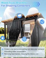China Container Roof Brackets Kit, 6PC Heavy Duty for 2x4 Wood Frame Durable Steel Brackets for Shipping Container Roof Overhaul Heavy Duty Roof Supports for Container, Prevents Water Damage for sale