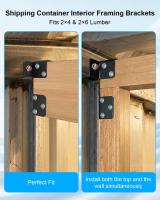 China Shipping Container Brackets, Heavy Duty Stud Framing Kit for 2x4 2x6 Lumber | Interior Container Framing Support, Heavy Duty Steel Brackets for Insulation, Walls, Ceilings and DIY Conversion Projects for sale