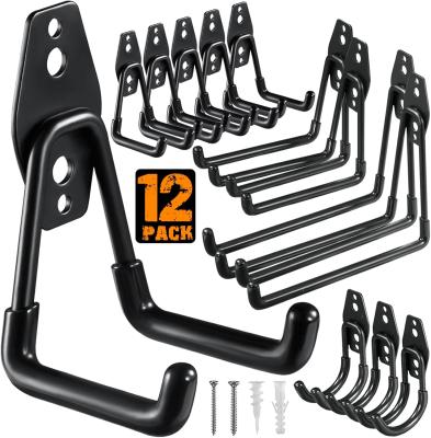 China Garage Hooks Heavy Duty, Wall Mount Ladder Hooks | Storage Organizer With a non-slip coating for Hanging Bicycles Garden Tools Ladders Hoses Ropes and Loose Items for sale
