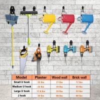 China Garage Hooks Heavy Duty, Wall Mount Ladder Hooks | Storage Organizer With a non-slip coating for Hanging Bicycles Garden Tools Ladders Hoses Ropes and Loose Items for sale