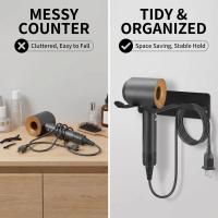 China Hair Dryer Holder Wall Mount, Universal Hair Dryer Hanger for Bathroom/Bedroom/Barbershop, 304 Stainless Steel Organizer with 3M Adhesive, No Drilling Space Saver (Black) for sale