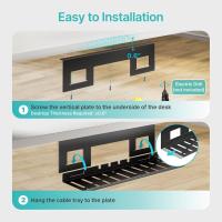 China Cable Management Under Desk Easy under-table mounting cables organizer for clean tidy office home workspace for sale