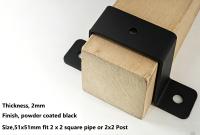 China 51x51mm Post Anchor Bracket with 2mm Thickness and Hot Dip Galvanized Finish for 2x2 Square Wood Posts for sale