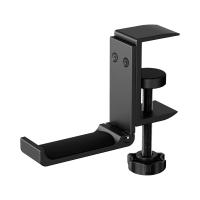 China Foldable Under Desk Headphone Hanger with Adjustable Screw Clamp, Space-Saving Headset Holder for Gaming and Office Workstations for sale