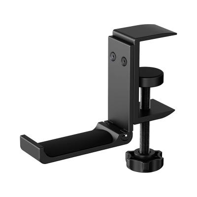 China Foldable Under Desk Headphone Hanger with Adjustable Screw Clamp, Space-Saving Headset Holder for Gaming and Office Workstations for sale