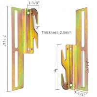 China 2PCS #711 Bolt-On to Bed Frame Conversion Brackets with Hardware Hook Plate,Headboard Hook Set, Hook on Bed Rails, Hook on Bed Frame Brackets for sale