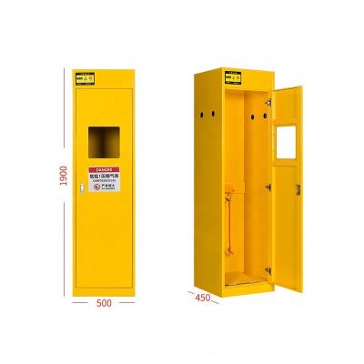 China Yellow Flammable Gas Cylinder Storage Cabinet Explosion Proof Corrosion Proof Cylinder Safety Cabinet for sale