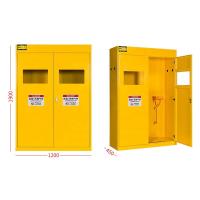 China Yellow Flammable Gas Cylinder Storage Cabinet Explosion Proof Corrosion Proof Cylinder Safety Cabinet for sale