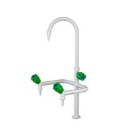 China Heavy Duty Laboratory Accessories Solid Brass 3 Way Gooseneck Water Tap Anti Corrosive for sale