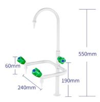 China Heavy Duty Laboratory Accessories Solid Brass 3 Way Gooseneck Water Tap Anti Corrosive for sale