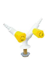 China Chemical Resistant Laboratory Accessories Solid Brass Two Way Gas Valve Epoxy Coated for sale