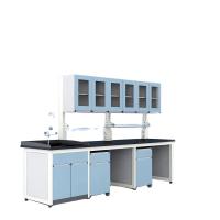 China Customized Lab Work Bench Steel Wood Modular Lab Table For University School Hospital Living Room for sale