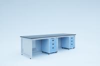 China Customized Lab Work Bench Steel Wood Modular Lab Table For University School Hospital Living Room for sale